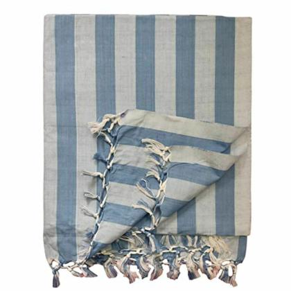 Arvore Blue White Striped Cotton Arvore Handloom Bhagalpuri Chadar ...