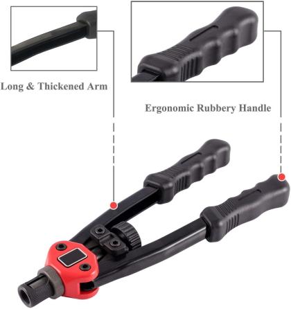 12 Inch Rivet Nut Gun Insert Tool Set with with Mandrels M3 M4 M5 M6 M8 ...