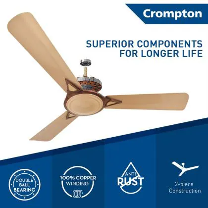 CROMPTON AVANCER PRIME ANDTIDUST 1200 mm Anti Dust 3 Blade Ceiling Fan (Cocoa Gold, Pack of 1 ...