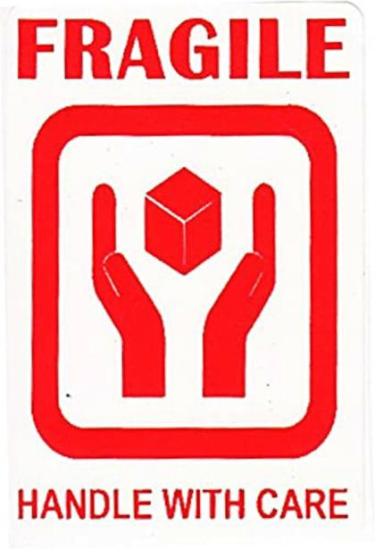 Blackdreams White, Red Fragile Stickers Labels Handle With Care Big ...