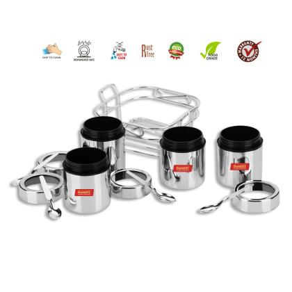 Sumeet 4in1 Stainless Steel + See through Lid Masala Stand / Dry Fruit ...