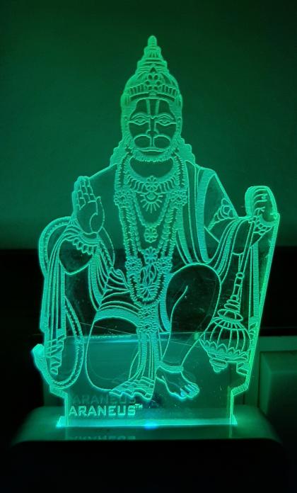 2Mech Hanumanji 3D Illusion LED Light Night Lights for 5 Colors Led ...