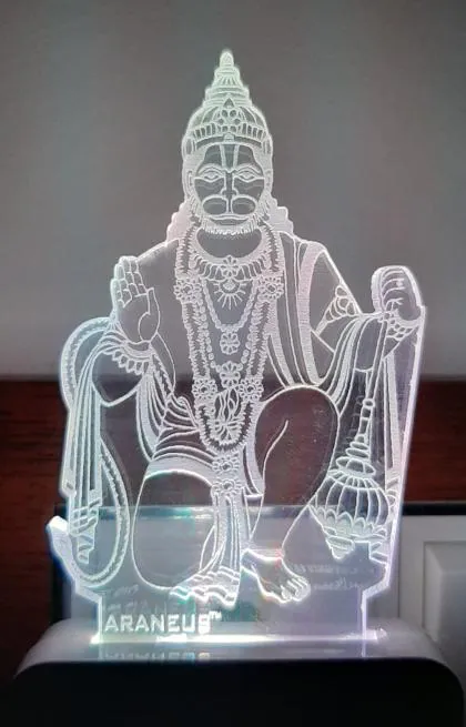 2Mech Hanumanji 3D Illusion LED Light Night Lights for 5 Colors Led ...