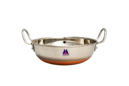 MAYFAIRPLUS Premium Stainless Steel Copper Bottom Deep Kadhai/Cookware ...