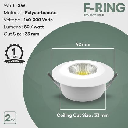 Fybros Blue F Ring Led Spot Pop Lights For Home False Ceiling - 2 Watts ...