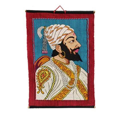 VARUNAVI Handloom Chhatrapati Shivaji Maharaj Cotton Wall Hanging Home ...