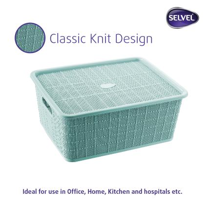 SELVEL Multipurpose Storage Baskets Set of 5 with Lid for Kitchen ...