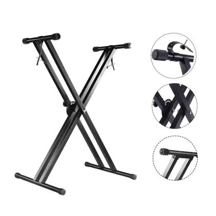 Kadence Heavy-Duty, Double-X, Adjustable Piano Keyboard Stand with ...