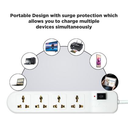 IDEAKARD 4-Outlets Surge Protector, 6A 1500W, 1.5M Heavy Duty Cable ...