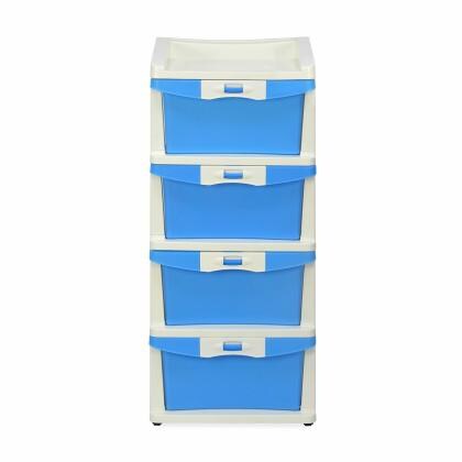 Nilkamal CHTR24 Blue and Cream Plastic Four Layers Chest of Drawer 84 x ...