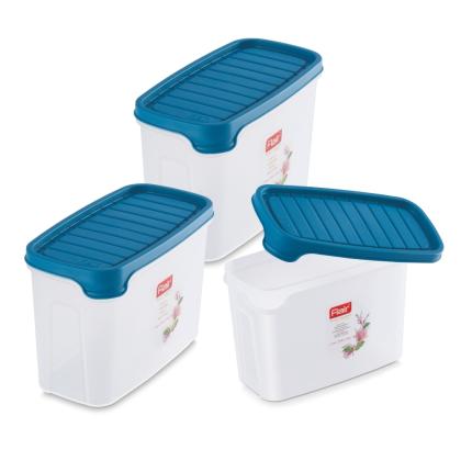 Flair Smart Rectangle Containers Set of 3 Pcs 1250 ML Blue Color - JioMart