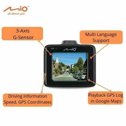 Mio C325 Car Dash Camera with HD DVR, Full HD Recording, 130 Degree ...