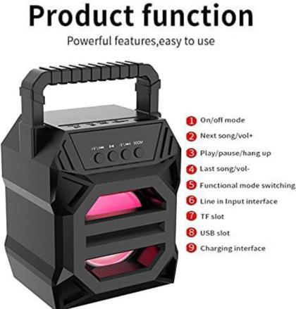 Techel Black Bluetooth Speaker - JioMart