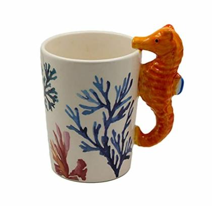 Urban Sajavaat Hand Painted Multicolour Cup Shape Ceramic Seahorse Mug ...