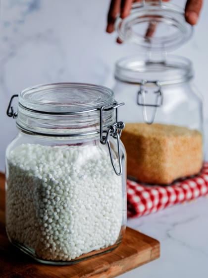 Bormioli Rocco Clear Glass Fido Jar with Clear Lid & Rubber Gasket 1 L ...