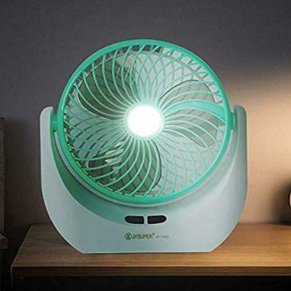Powerful Rechargeable Table Fan with LED Light, Table Fan for Home ...