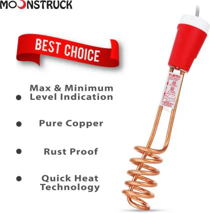 Moonstruck 100% Copper SHOCK PROOF 2000 W Immersion Water Heater Rod ...
