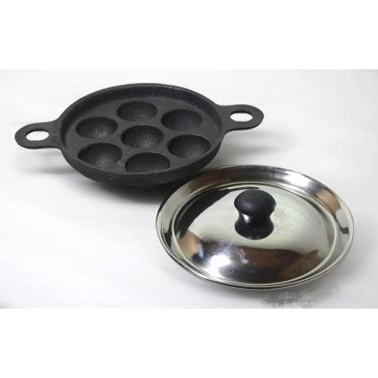 MYNAKSHA cast Iron Appam Patra Side Handle with Lid, Paniyarakkal - JioMart