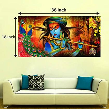 Divinedesigns Multicolor Vinyl Abstract Art Of Krishna Ji Sticker - JioMart