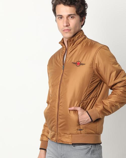 Buy Padded Slim Fit High-Neck Bomber Jacket Online at Best Prices in ...