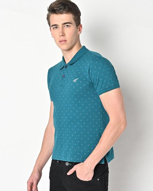 Buy Slim Fit Micro Print Polo Shirt Online at Best Prices in India ...
