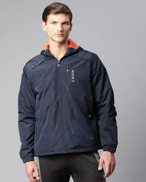Buy Men Zip-Front Hooded Windcheater Online at Best Prices in India ...