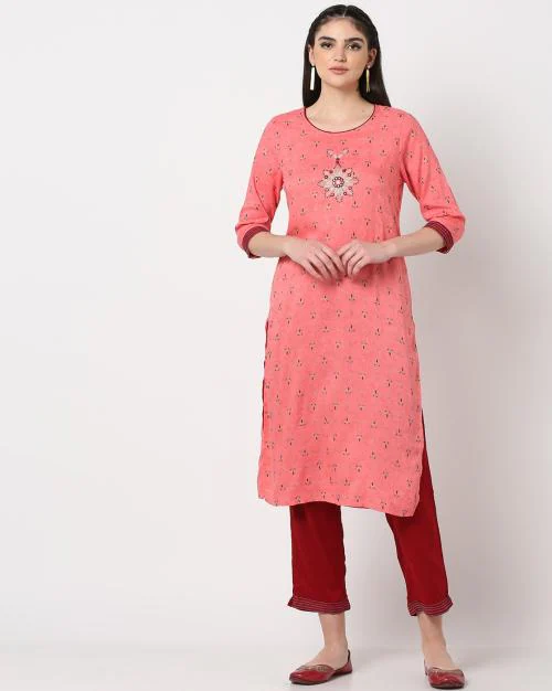 Buy Printed Straight Kurta Suit Set Online at Best Prices in India ...