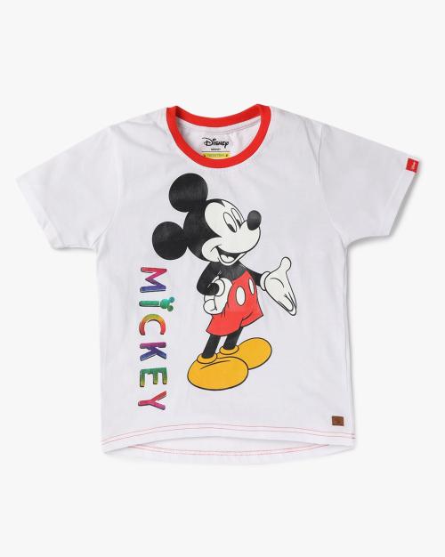 Buy Micky Mouse Print Round-Neck T-Shirt Online at Best Prices in India ...