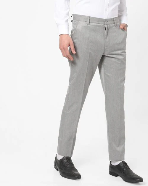Buy Slim Fit Flat-Front Trousers Online at Best Prices in India - JioMart.