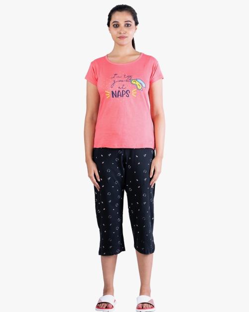 Buy Printed T-shirt & Capris Set Online at Best Prices in India - JioMart.