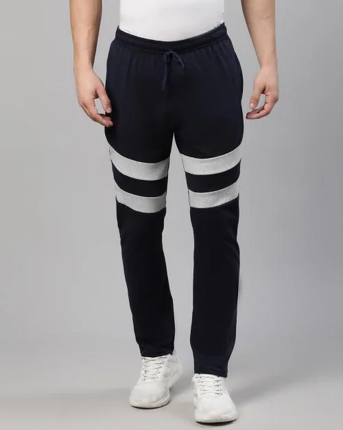 Buy Men Slim Fit Track Pants with Contrast Stripes Online at Best ...