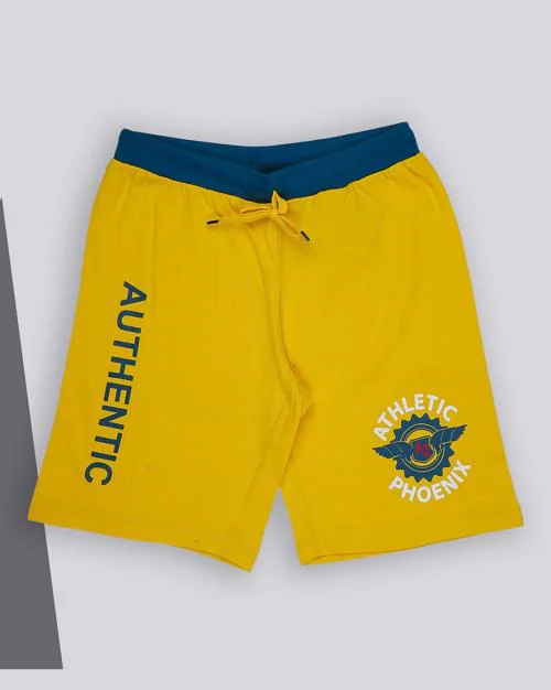 Buy Typographic Print Shorts with Drawstring Waist Online at Best ...