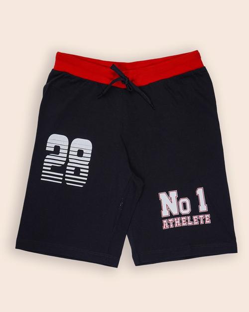 Buy Typographic Print Shorts with Drawstring Waist Online at Best ...