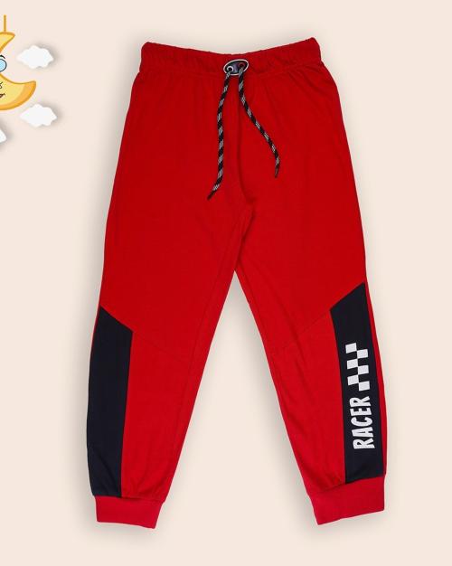 Buy Boys Colourblock Joggers with Drawstring Waist Online at Best ...