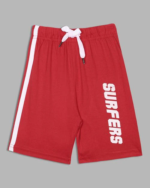 Buy Typographic Print Shorts with Drawstring Waist Online at Best ...