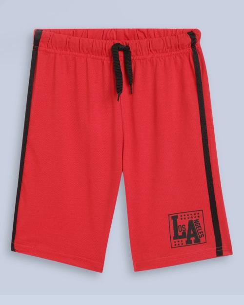 Buy Typographic Print Shorts with Drawstring Waist Online at Best ...