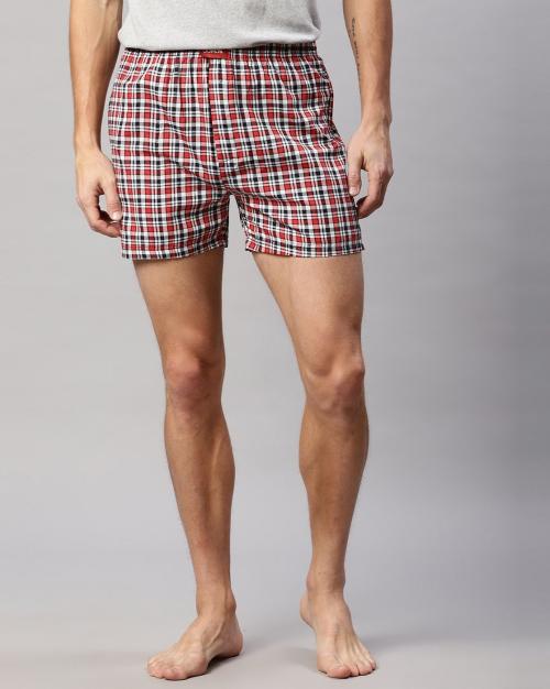 Buy Checked Boxers with Elasticated Waist Online at Best Prices in ...