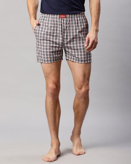 Buy Checked Boxers with Slip Pockets Online at Best Prices in India ...