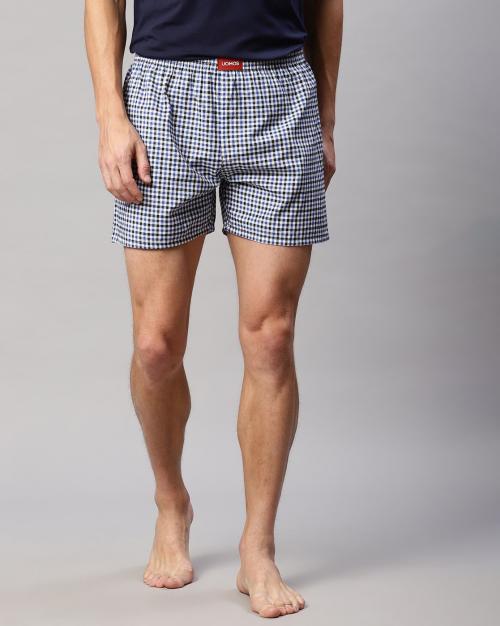 Buy Men Checked Boxers with Placement Logo Online at Best Prices in ...