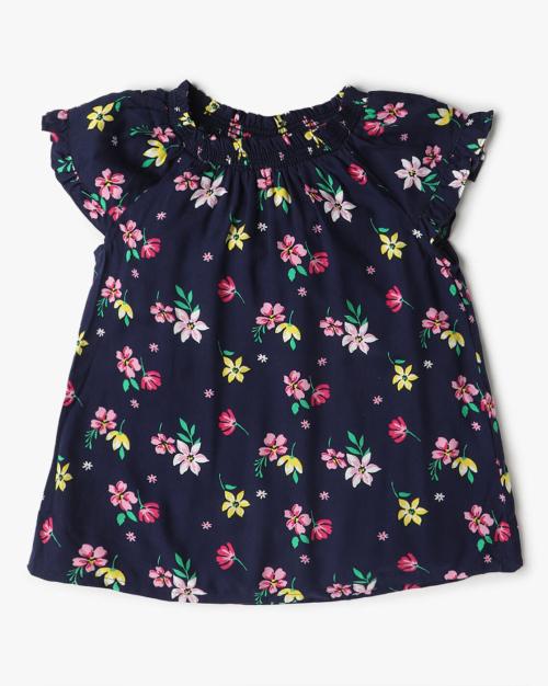 Buy Girls Floral Print Regular Fit Top Online at Best Prices in India ...