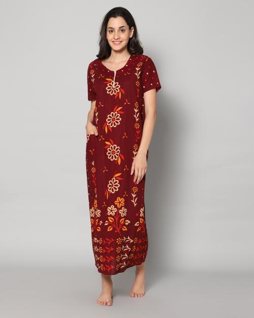 Buy Women Floral Print Nightie Online at Best Prices in India - JioMart.