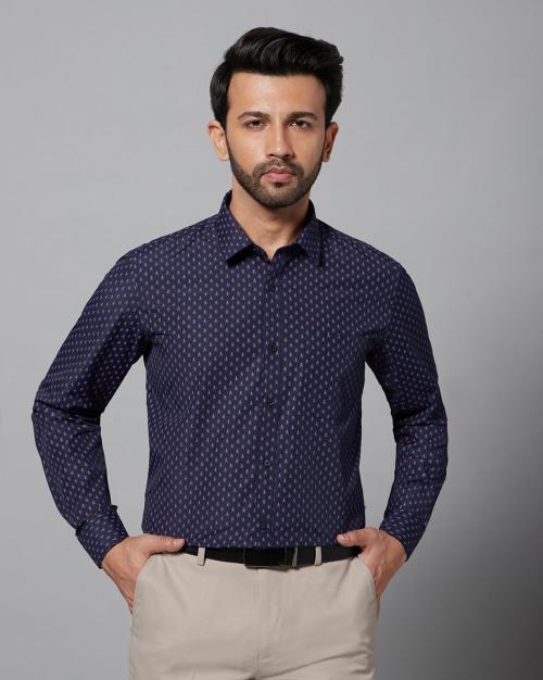 Buy Men Micro Print Slim Fit Shirt Online at Best Prices in India ...