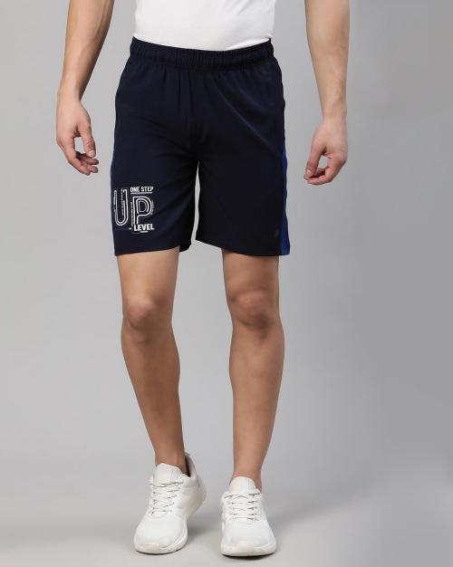 Buy Typographic Print Slim Fit Shorts Online at Best Prices in India ...