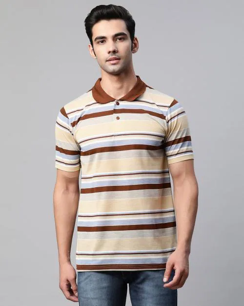 Buy Striped Slim Fit PoloT-Shirt Online at Best Prices in India - JioMart.