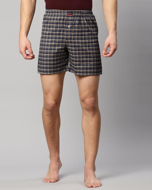 Buy Checked Boxers with Elasticated Waist Online at Best Prices in ...