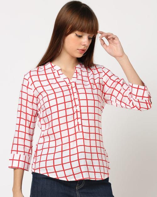 Buy Women Checked Regular Fit Top Online at Best Prices in India - JioMart.