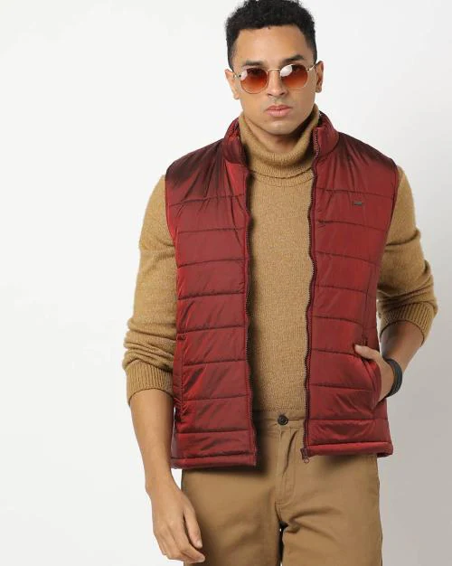 Buy Zip-Front Slim Fit Puffer Jacket Online at Best Prices in India ...
