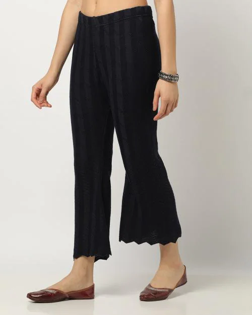 Buy Self Design Flat Knit Winter Palazzo Online at Best Prices in India ...