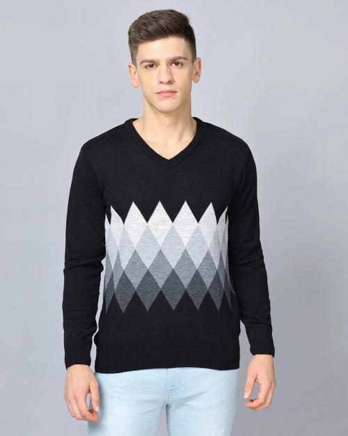 Buy Geometric-Pattern Regular Fit Pullover Online at Best Prices in India - JioMart.