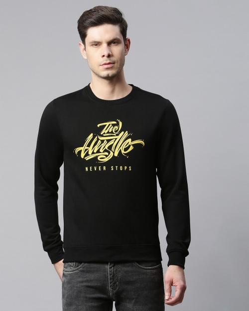 Buy Typographic Print Slim Fit Sweatshirt Online at Best Prices in ...